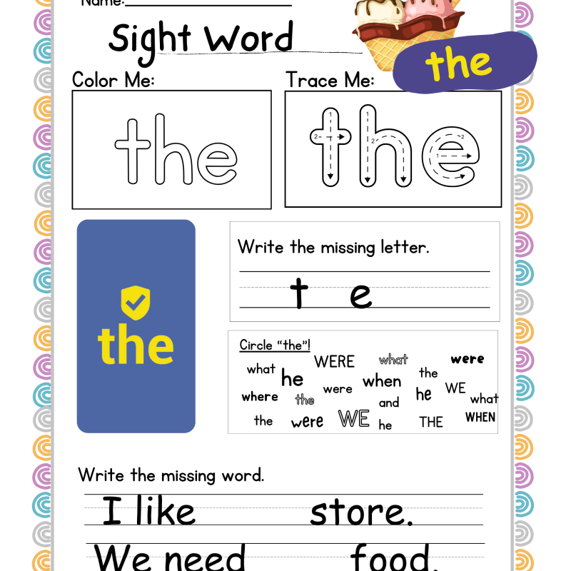 “of” Sight Word Worksheet - Frazzels
