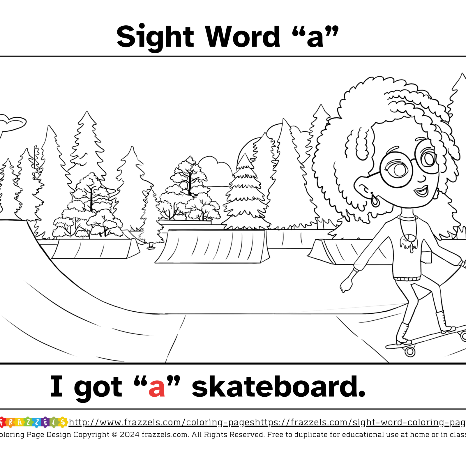 Sight Word Coloring Pages - Frazzels